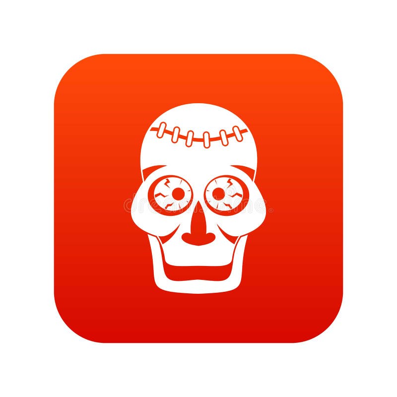 Skull icon digital red stock vector. Illustration of costume - 98590881