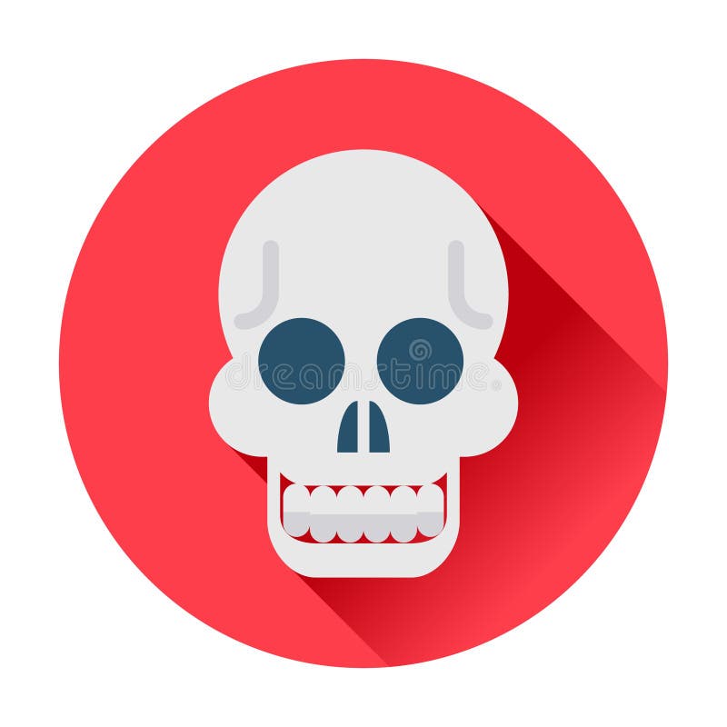 Skull Icon. Death Isolated Flat Icon Stock Vector - Illustration of ...