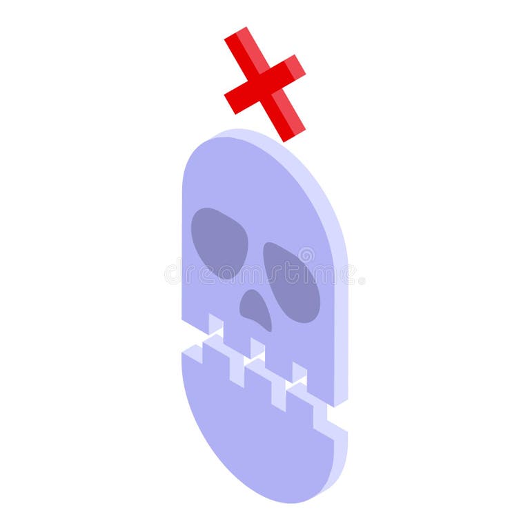Skull Icon Isometric Vector. Evil Horror Stock Vector - Illustration of ...