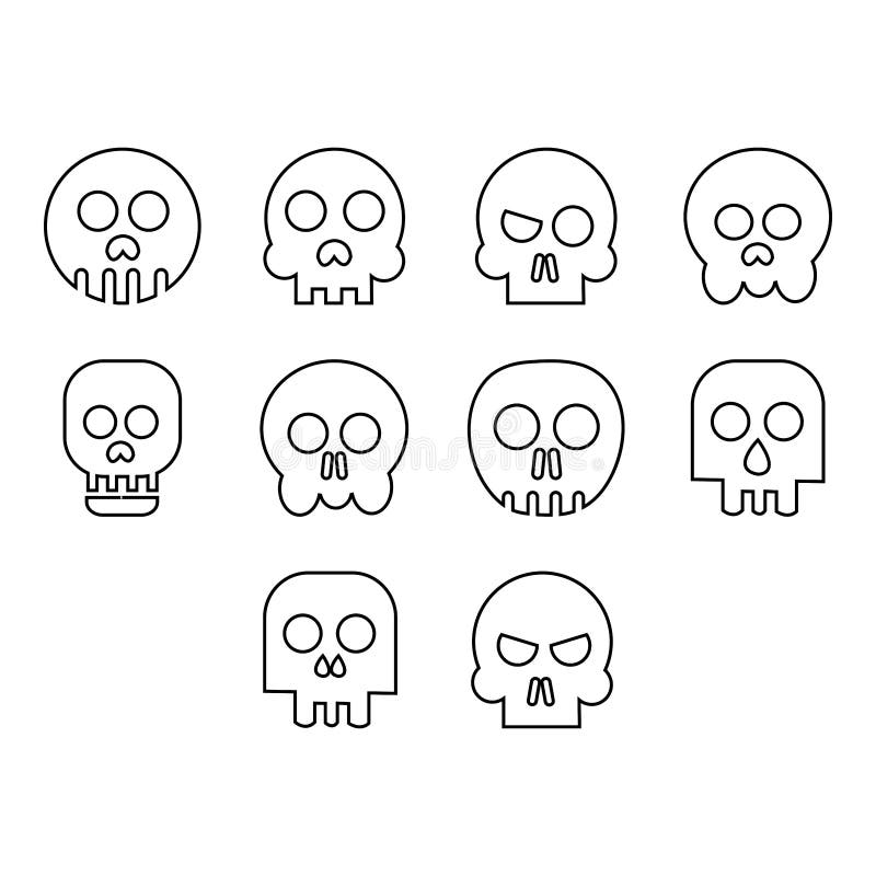 Skull icon set stock vector. Illustration of design - 242906354