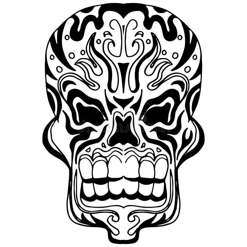 Skull Icon Zentangle Style stock vector. Illustration of graphic - 56993019
