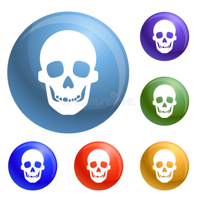 Skull icons set vector stock vector. Illustration of life - 129773032