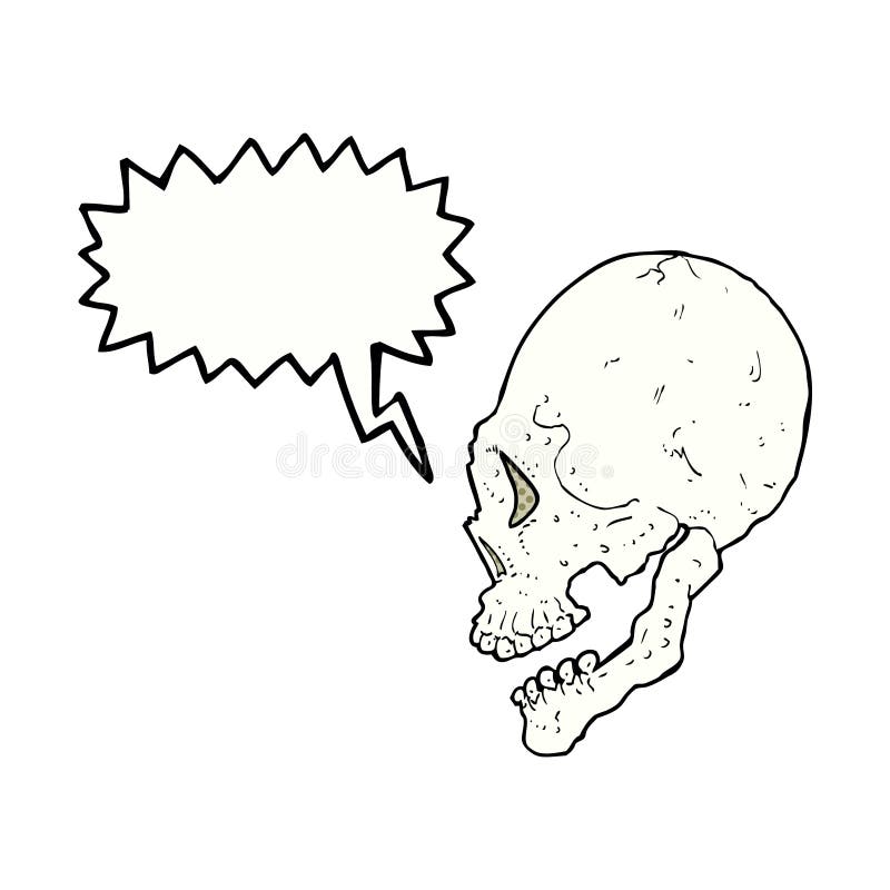 Skull Illustration with Speech Bubble Stock Illustration - Illustration ...
