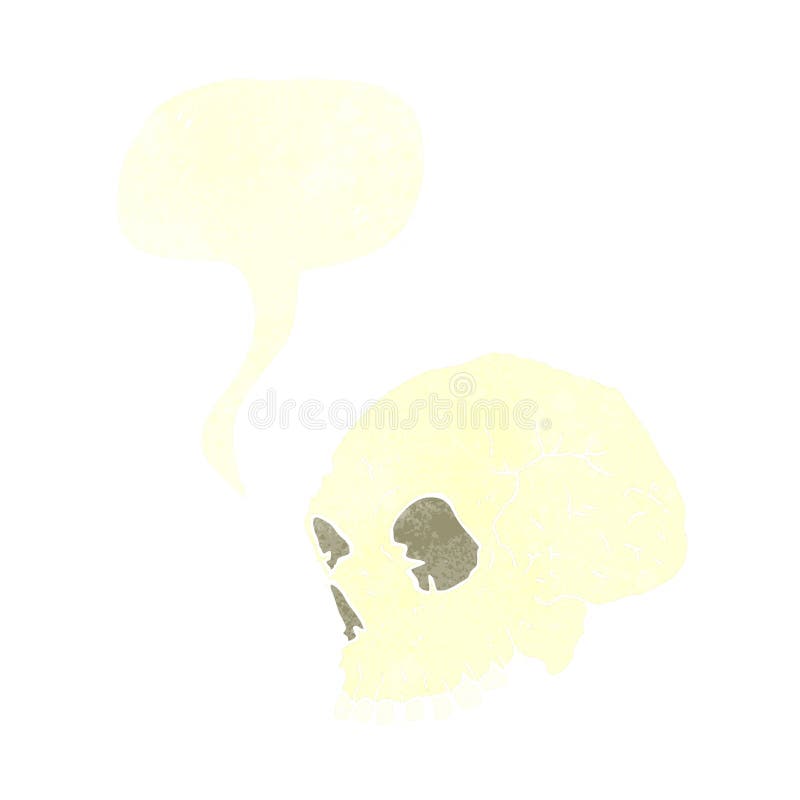 Skull Illustration with Speech Bubble Stock Illustration - Illustration ...