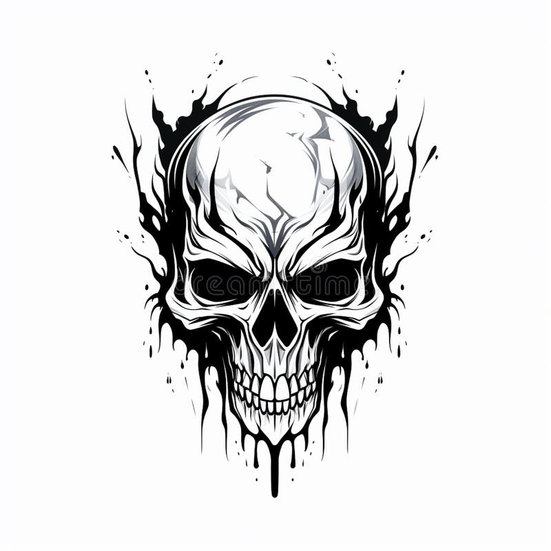Skull with Infinity Symbol stock illustration. Illustration of ...