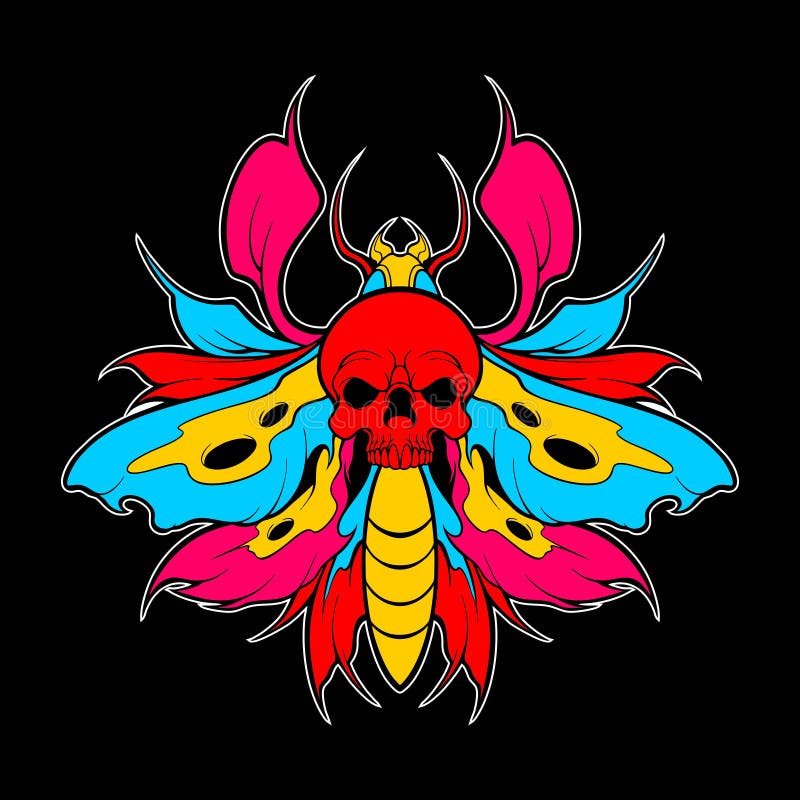 Skull insect illustration stock vector. Illustration of halloween ...