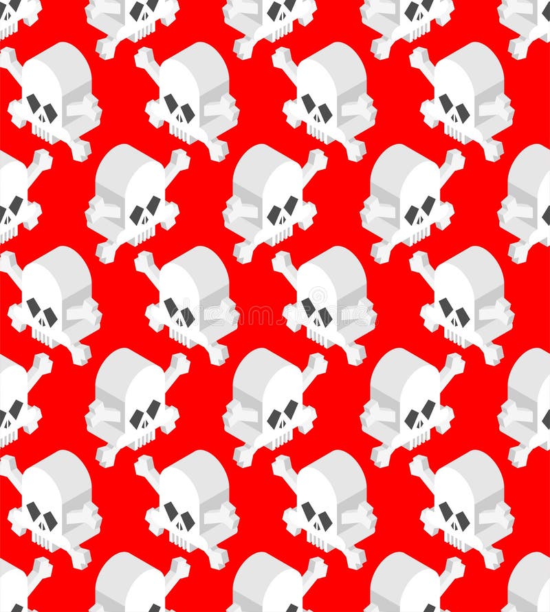 Skull Isometric Pattern Seamless. Skeleton Head Abstract Background ...