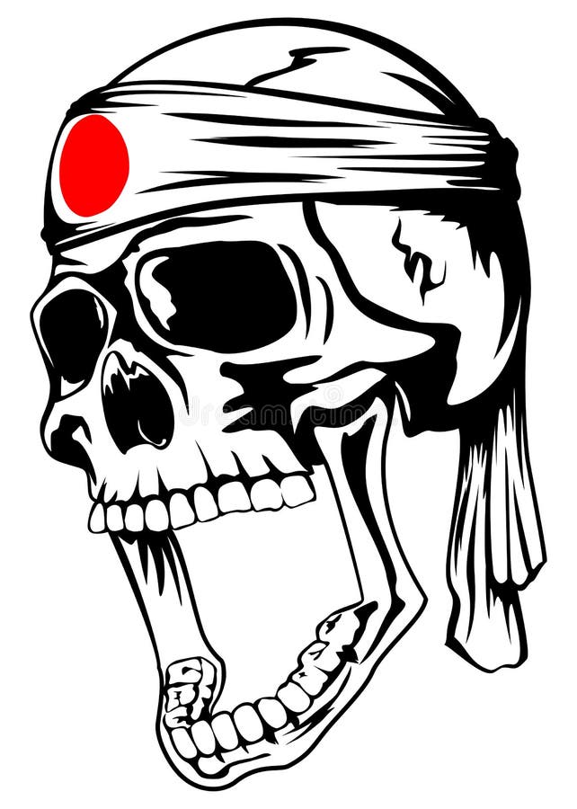 Skull kamikaze stock vector. Illustration of bomb, hieroglyph - 38809009