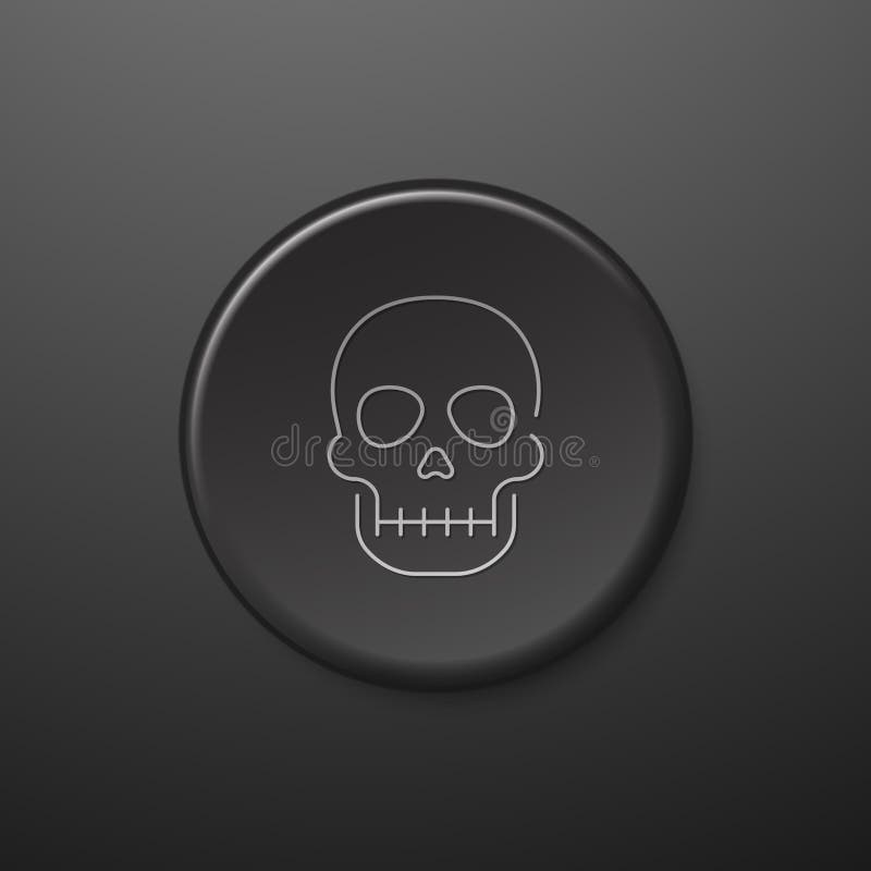 Black Push Button. Top View Stock Illustration - Illustration of ...