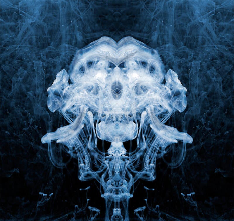 Skull liquid flow stock illustration. Illustration of orange - 18387033