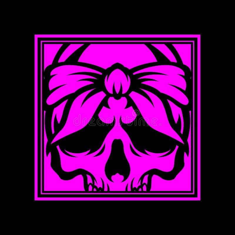 Skull logo in box style 2 stock vector. Illustration of font - 254378361