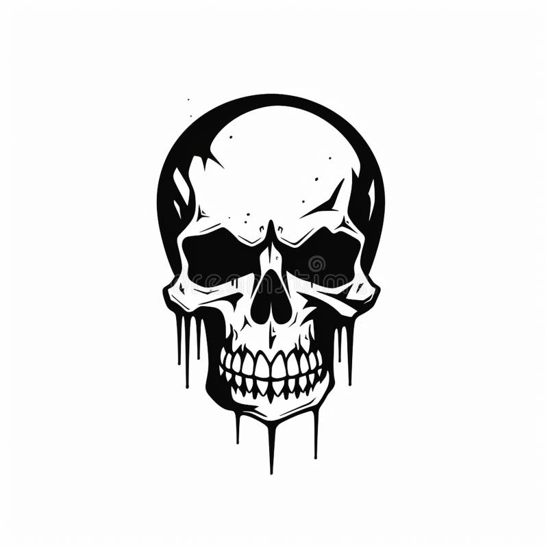 Skull for Logo Vintage Identity Stock Illustration - Illustration of ...