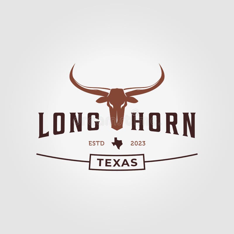Skull Longhorn Western Texas Logo Vector Design Illustration Icon Stock ...