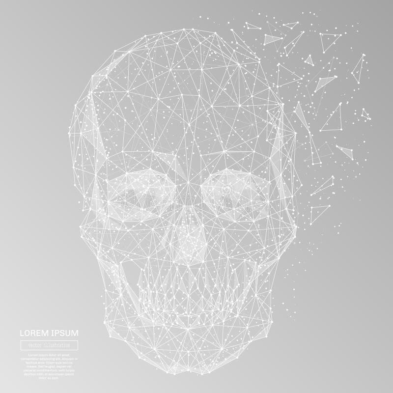 Skull low poly white stock vector. Illustration of isolated - 92309378