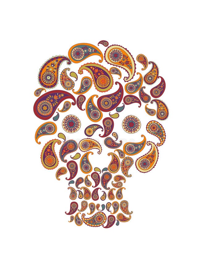Paisley Skull Stock Illustrations – 166 Paisley Skull Stock ...