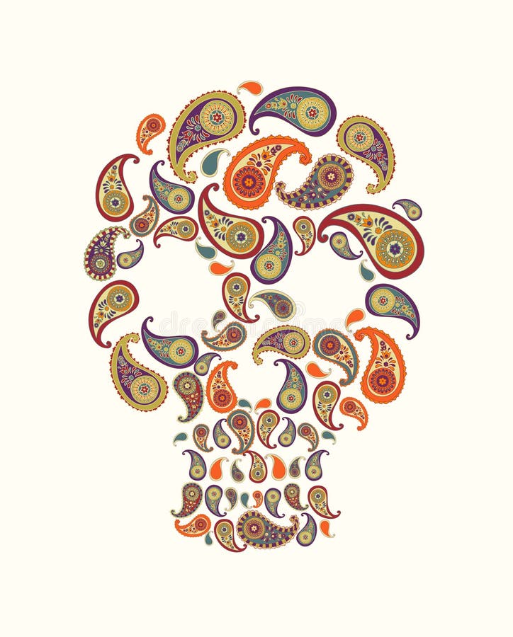 Paisley Skull Stock Illustrations – 166 Paisley Skull Stock ...