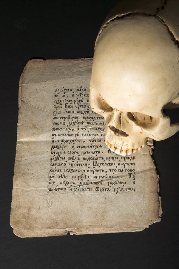 Skull and manuscript stock photo. Image of skulls, concepts - 2165000