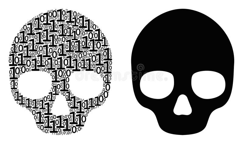 Skull Mosaic of Binary Digits Stock Vector - Illustration of ...