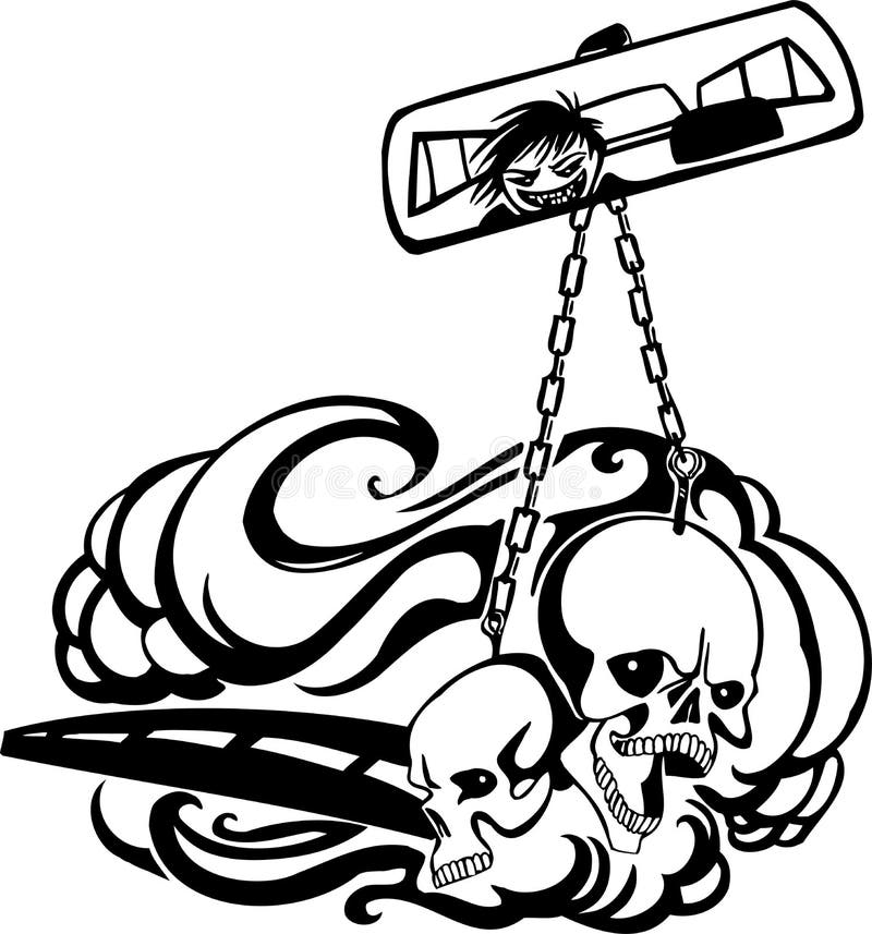 Skull and Motor. Vector Illustration. Stock Vector - Illustration of ...