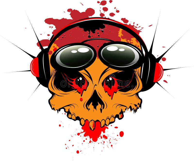 Skull Music Background stock vector. Illustration of message - 8056671