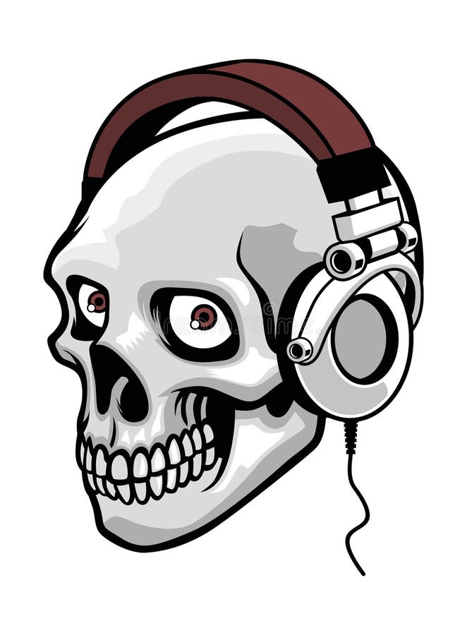 Skull music stock vector. Illustration of skeleton, sound - 35695117
