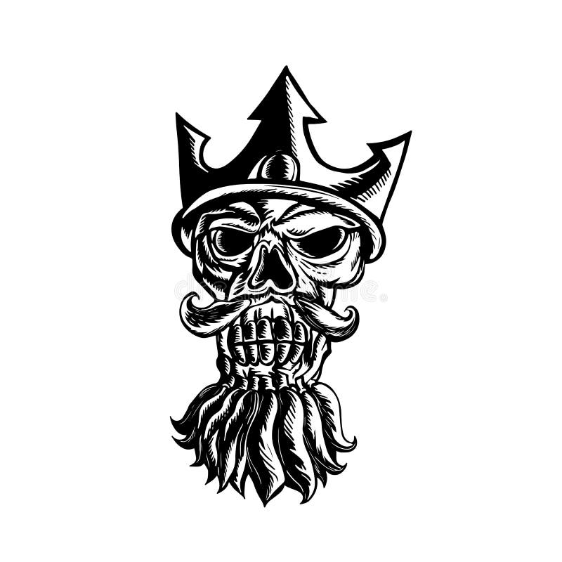 King Neptune Trident Tattoo