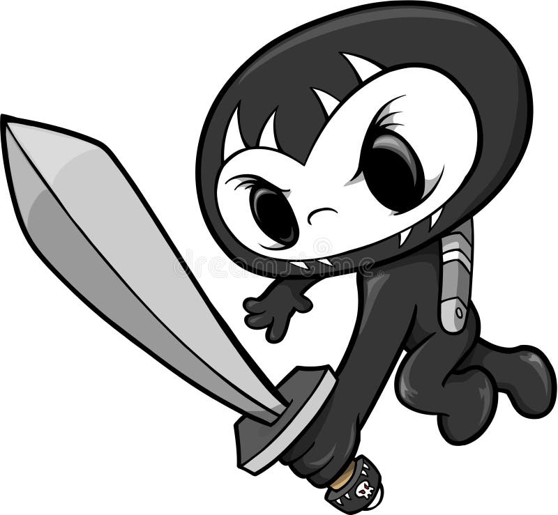 Skull Ninja stock vector. Illustration of nunchaku, cute - 4056130