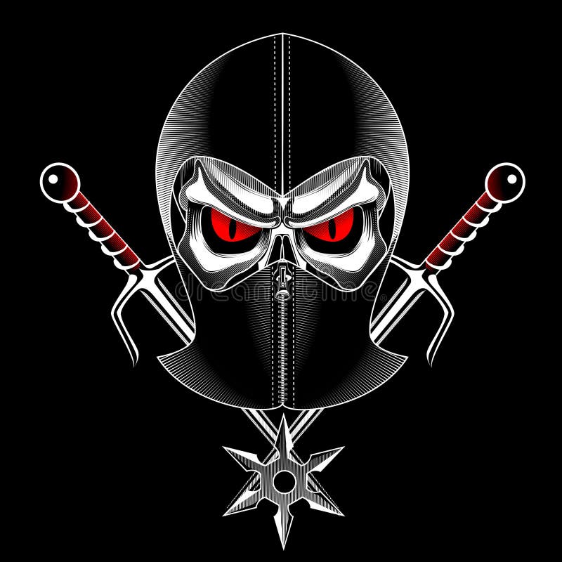 Skull ninja stock vector. Illustration of asian, night - 47990034
