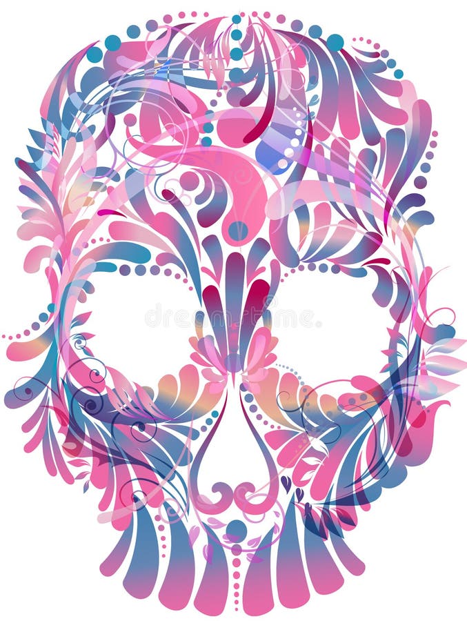 Skull with pattern stock vector. Illustration of pattern - 48497505