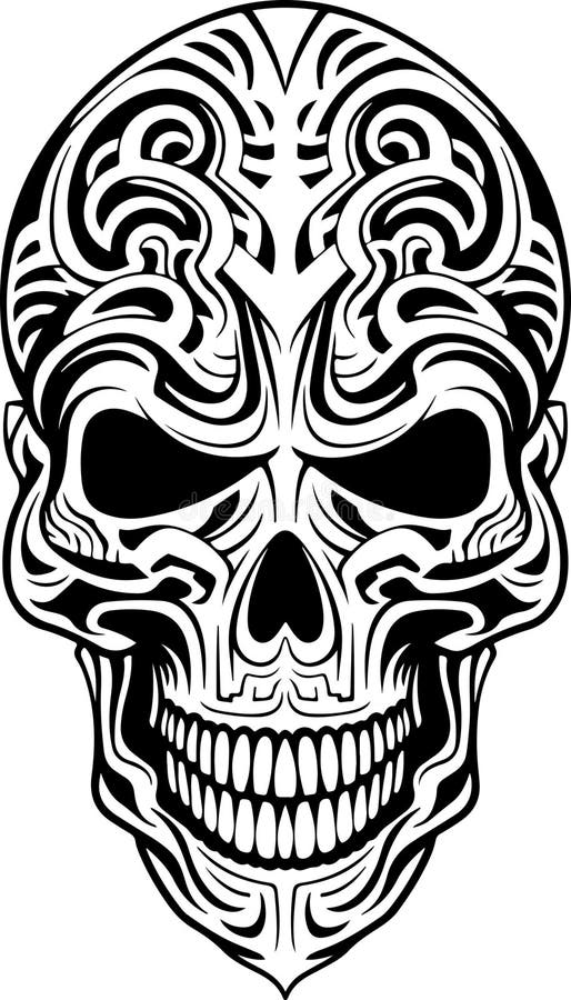 A Skull with a Pattern on it. Ornamental Skull Illustration for Print ...