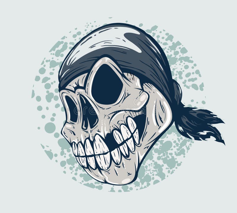 Pirate Skull Blue Bandana Stock Illustrations – 145 Pirate Skull Blue ...