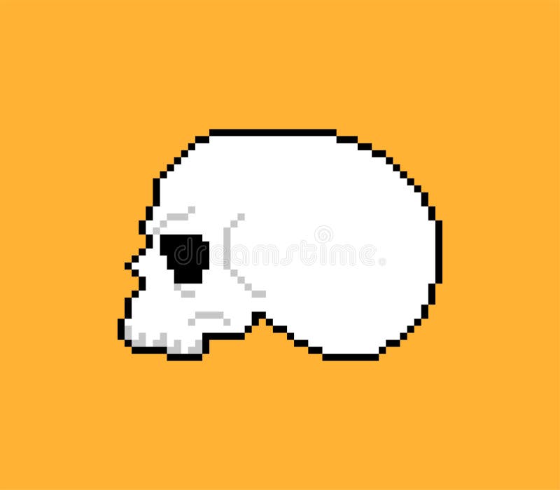 Skull Pixel Art. 8 Bit Cranium Stock Vector - Illustration of bone ...