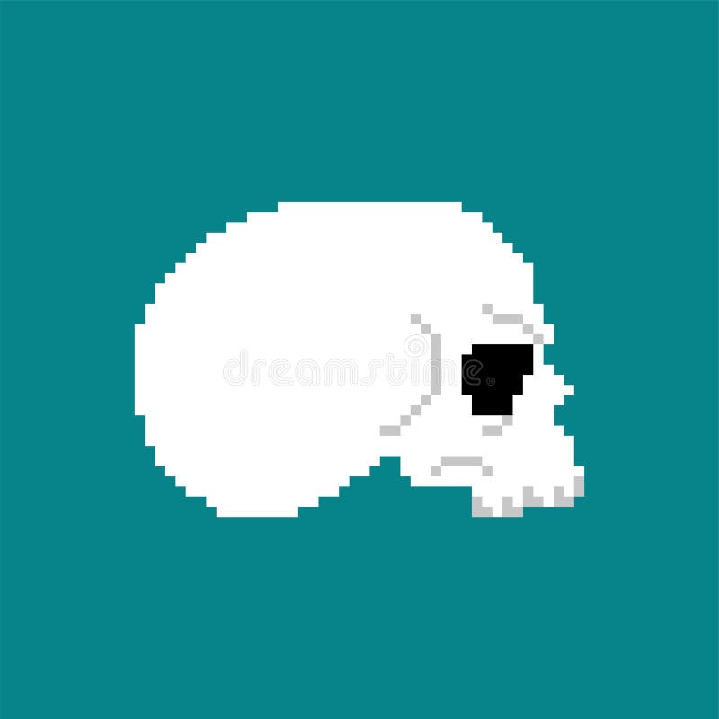 Skull Pixel Art. 8 Bit Cranium Stock Vector - Illustration of human ...