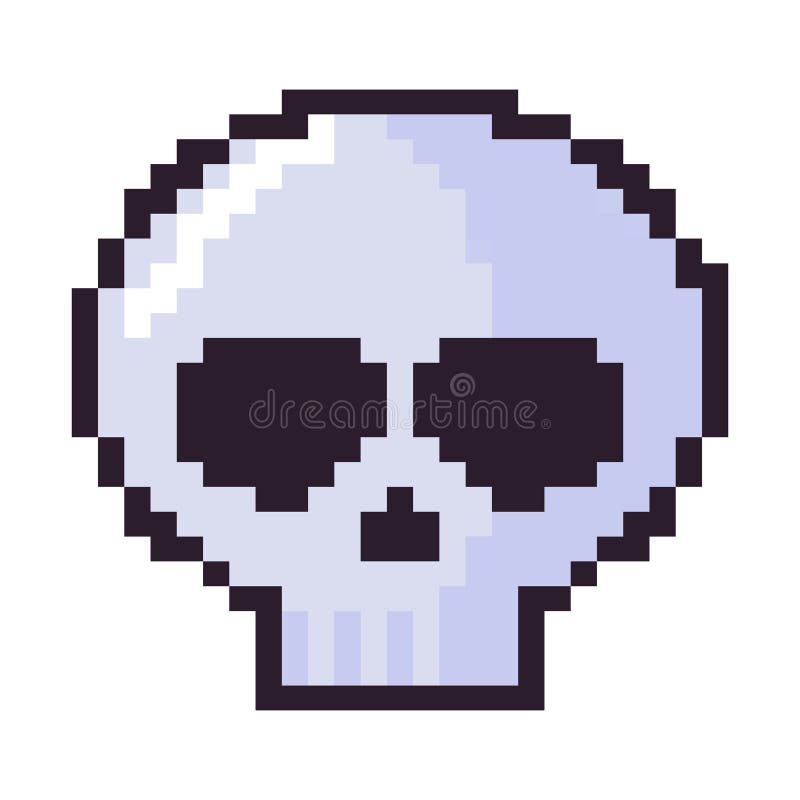 Skull Pixel Art. Bones Anatomy 8 Bit. Pixelate Human Skeleton System ...