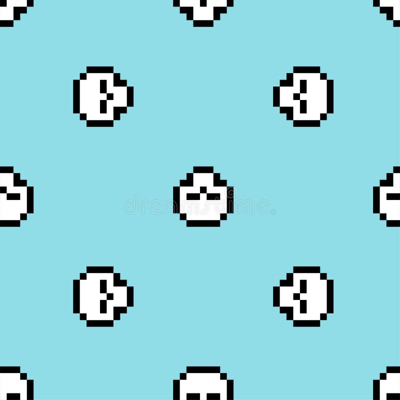 Skull Pixel Art Pattern Seamless. 8 Bit Skeleton Head Background Stock ...