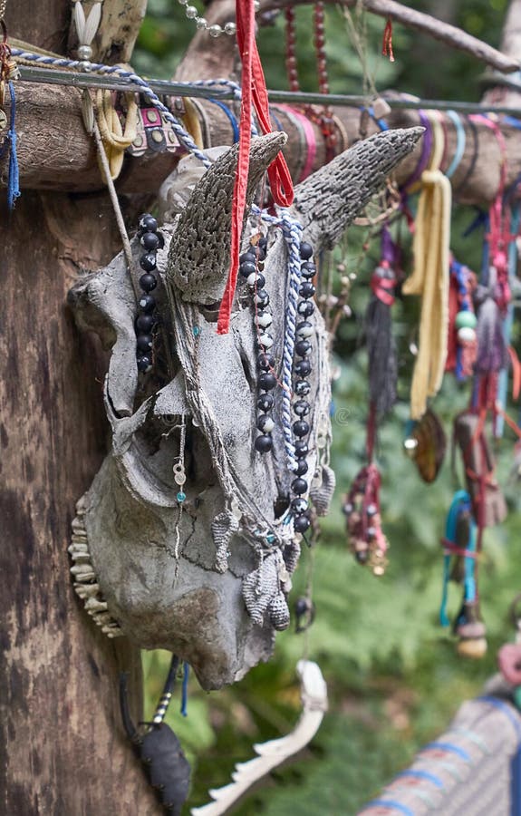 Skull on a Place of Worship of Pagan Gods. 1. Stock Image - Image of ...