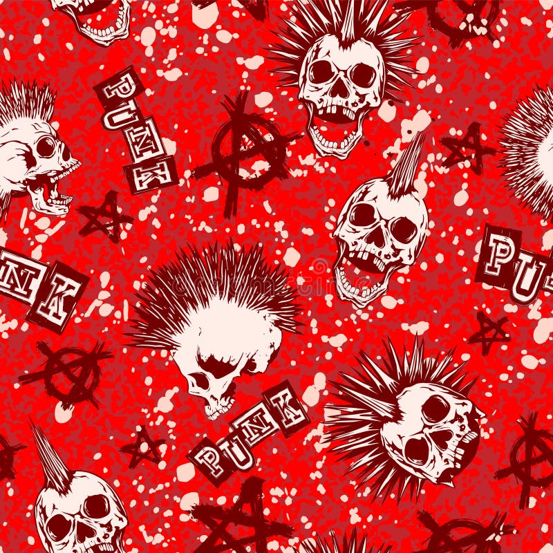 Skull_punk_background illustrazione vettoriale. Illustrazione di guasto ...