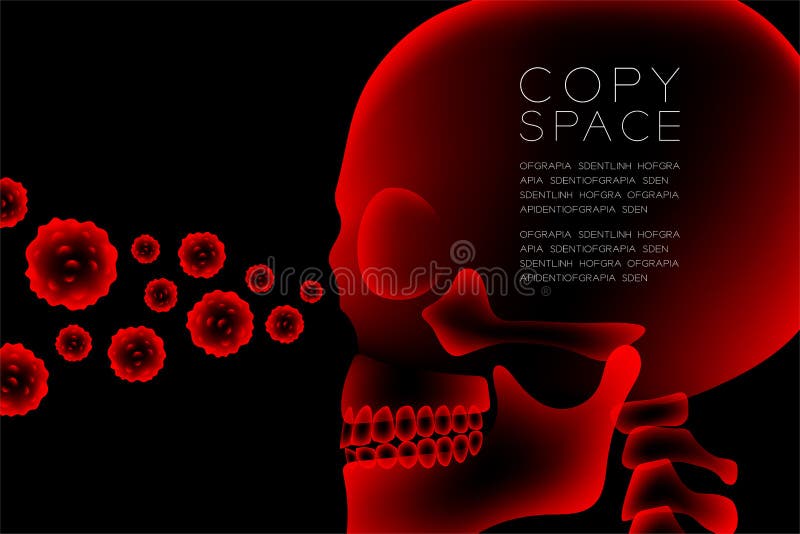 Skull X-ray with Microscope Disease Cells Concept Design, Side V Stock ...