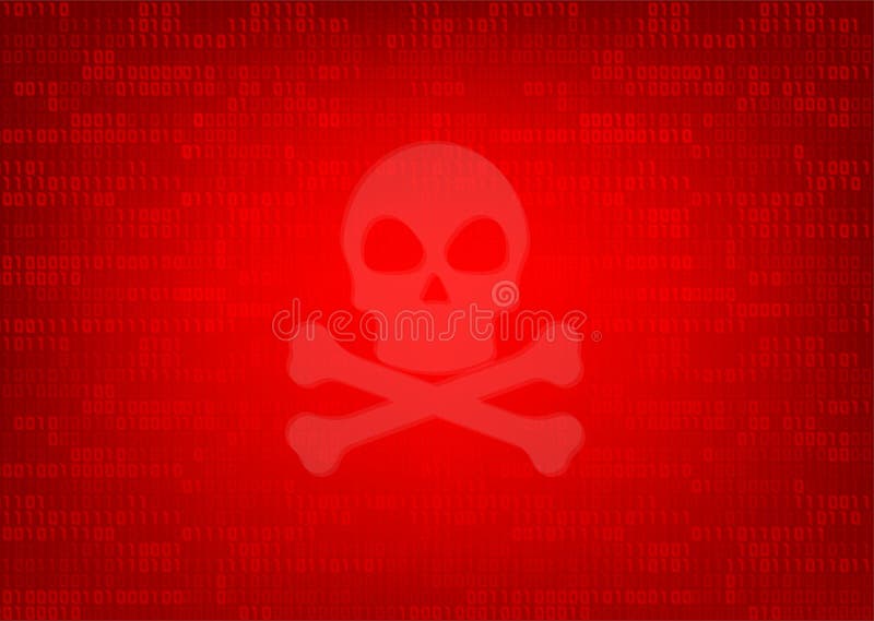 Skull on Red Binary Code Number Background Stock Vector - Illustration ... Skull on Red Binary Code Number Background Stock Vector - Illustration ...