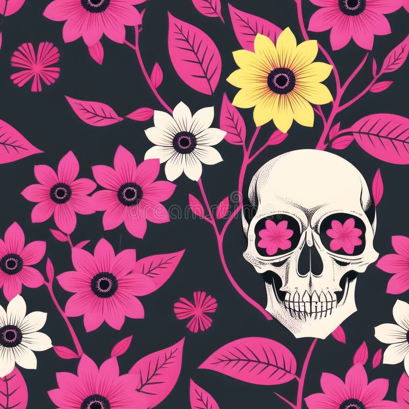 Skull Repeating Pattern Seamless All Over Print Surface Tile for ...