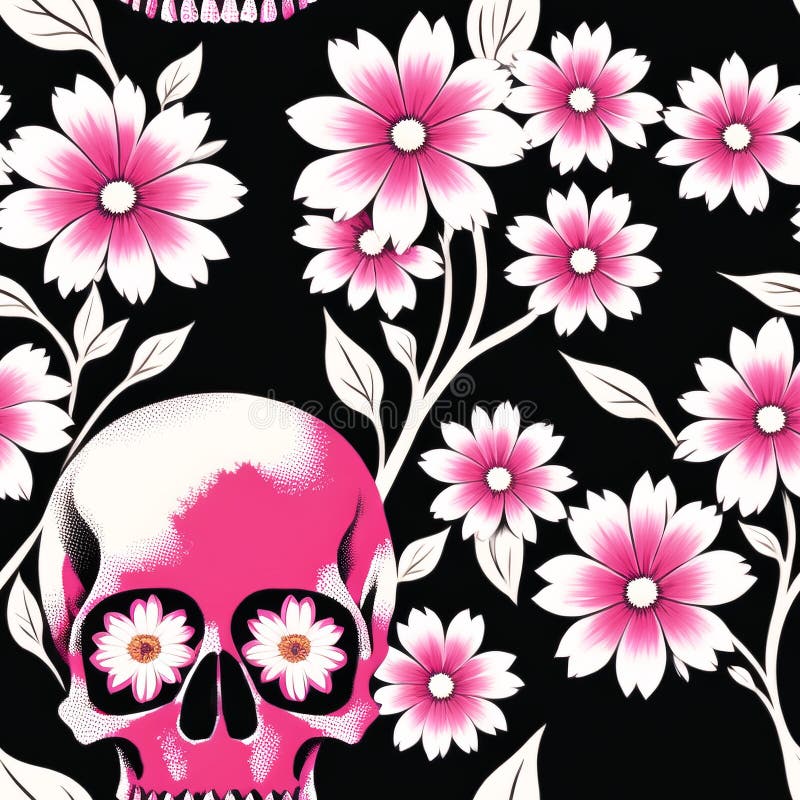 Skull Repeating Pattern Seamless All Over Print Surface Tile for ...