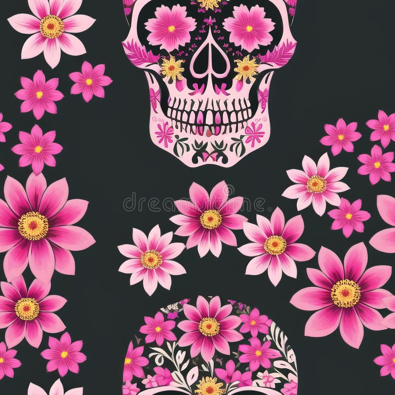 Skull Repeating Pattern Seamless All Over Print Surface Tile for ...