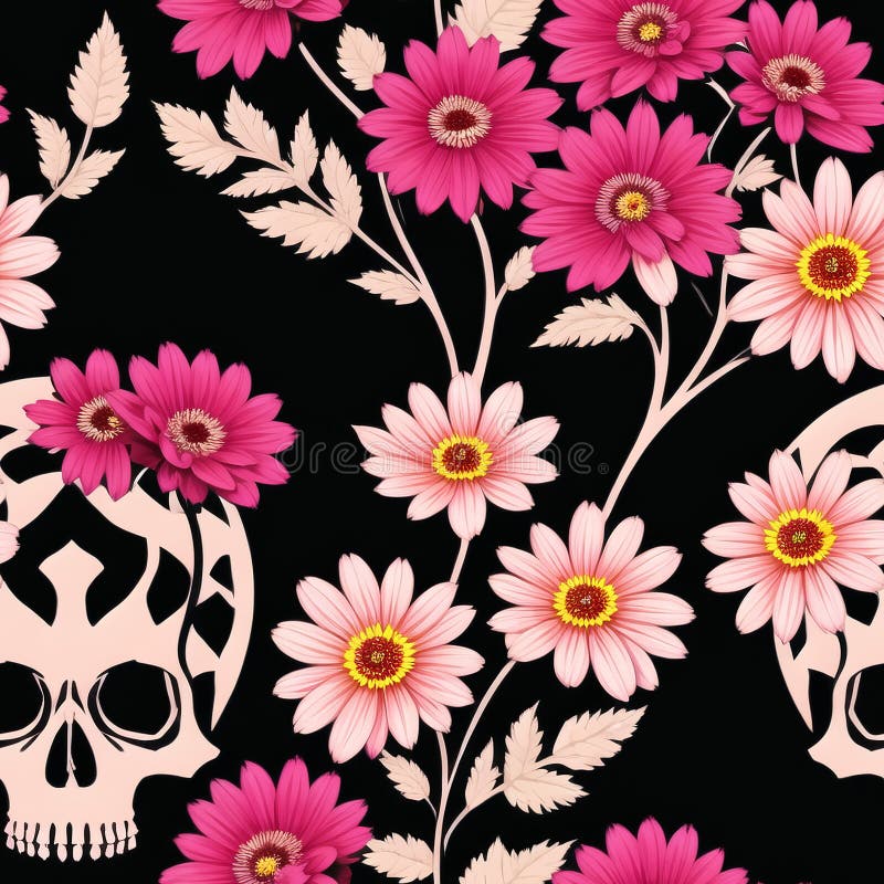 Skull Repeating Pattern Seamless All Over Print Surface Tile for ...