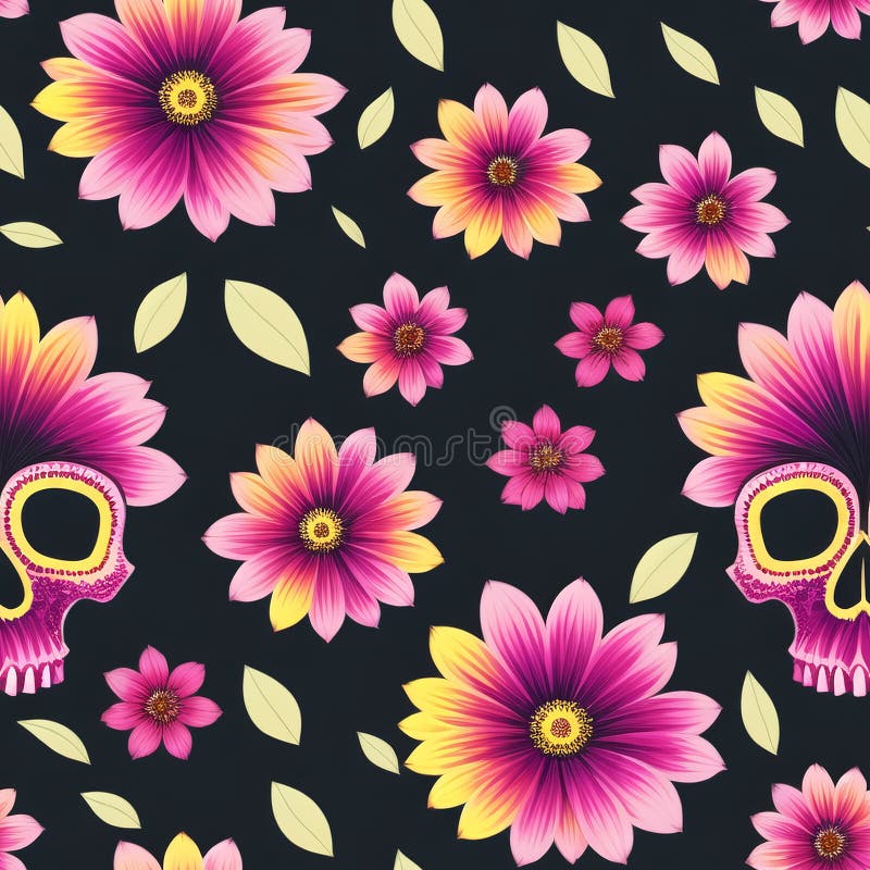 Skull Repeating Pattern Seamless All Over Print Surface Tile for ...