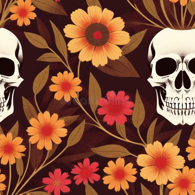 Skull Repeating Pattern Seamless All Over Print Surface Tile for ...