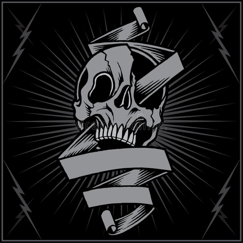 Skull and Ribbon stock vector. Illustration of decor - 39175848