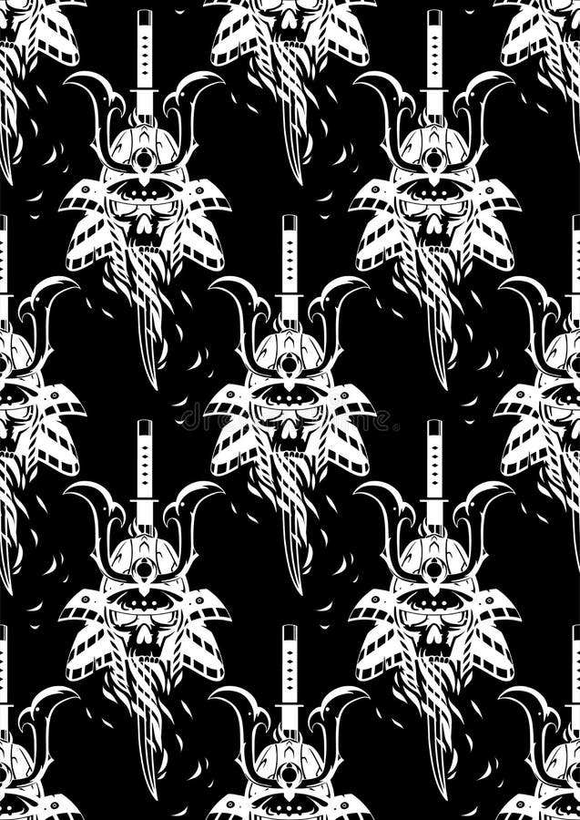 Skull in the Samurai Helmet Stock Vector - Illustration of helmet ...