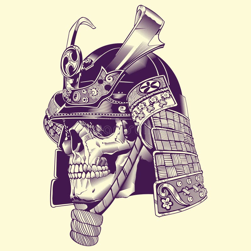 Samurai Warrior Mask Drawing