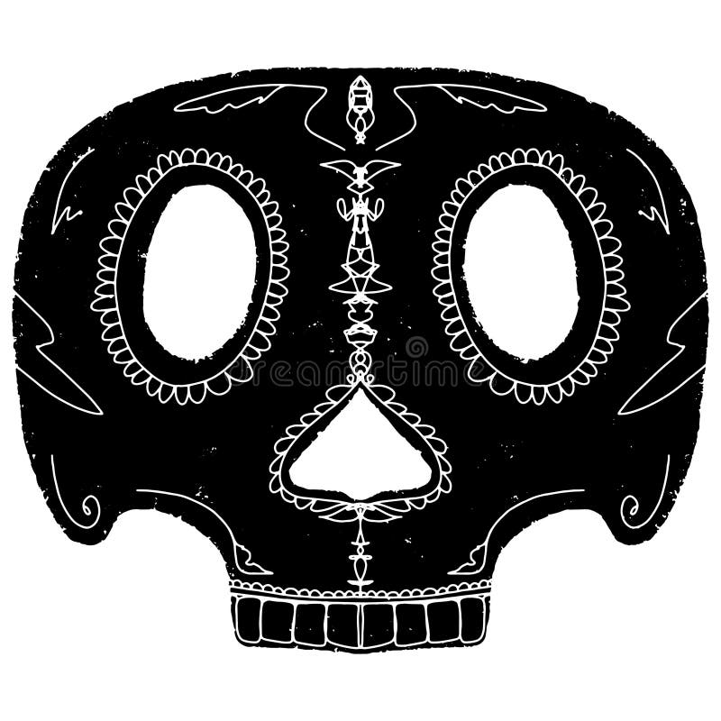 Skull with Santa Muerte stock vector. Illustration of black - 310222683