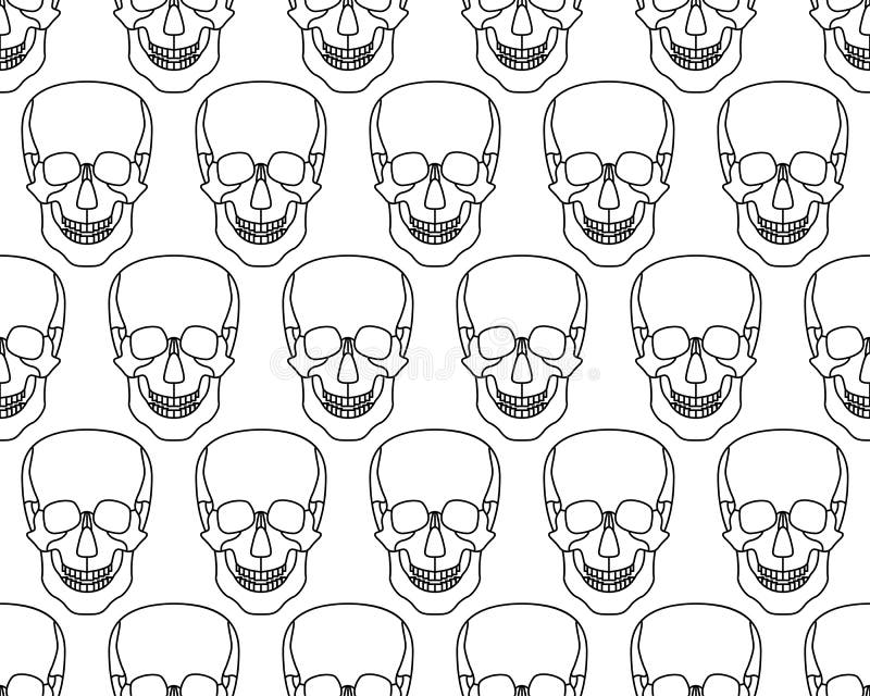 Skull seamless pattern stock vector. Illustration of horror - 71927521